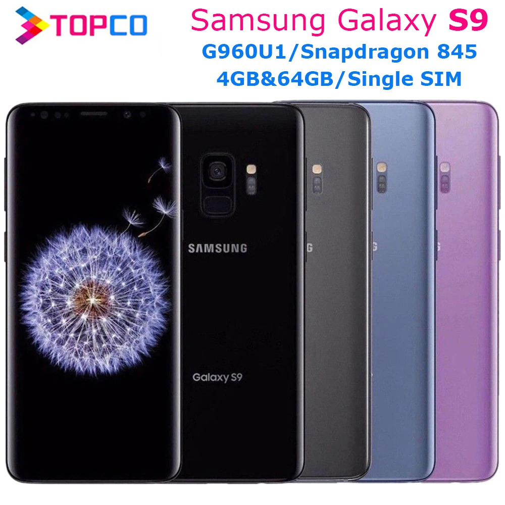 Samsung galaxy s9 g960u1 64gb android celular 4g lte snapdrago 845 octa núcleo 5.8 "12mp & 8mp ...