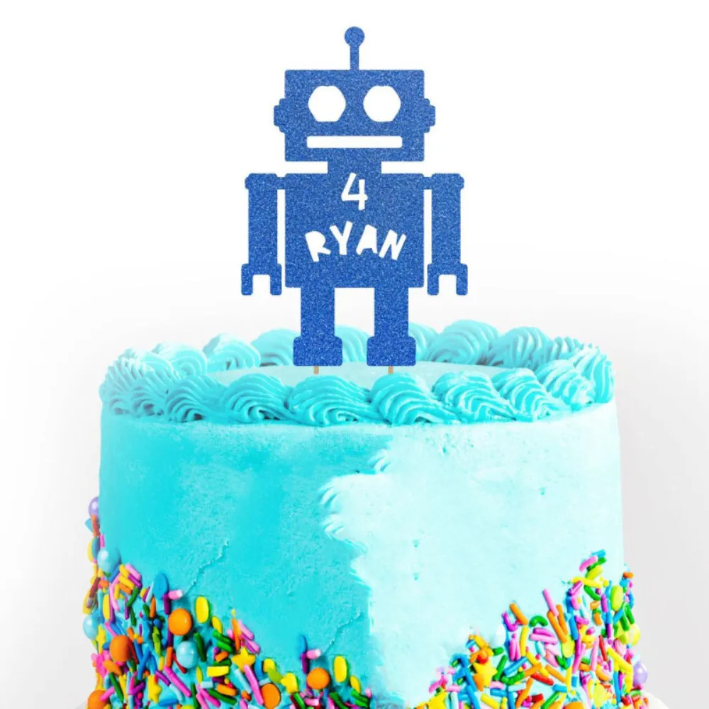 Ki-iselle-tirilmi-Robot-Glitter-kek-topper-Android-Robot-kek-Topper ...