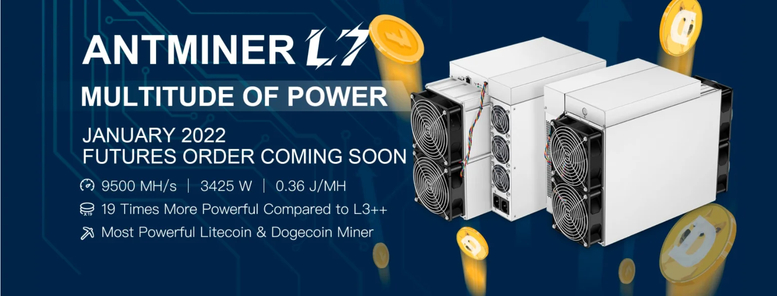 Antminer L7 Bitmain Dogecoin/LTC Mining Master 8050m/8300m/8500m/8800
