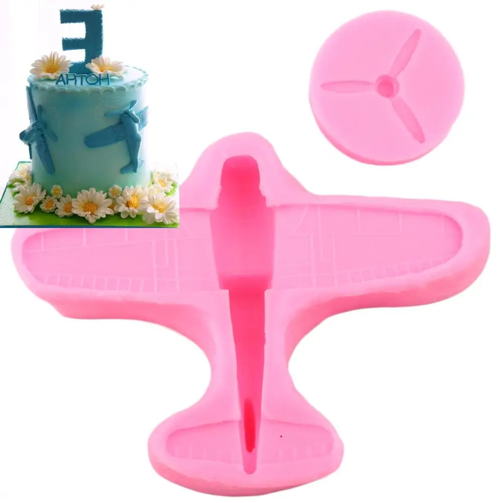 2-Piece-Aircraft-Set-Cake-Border-Silicone-Mold-Cupcake-Topper-Fondant ...