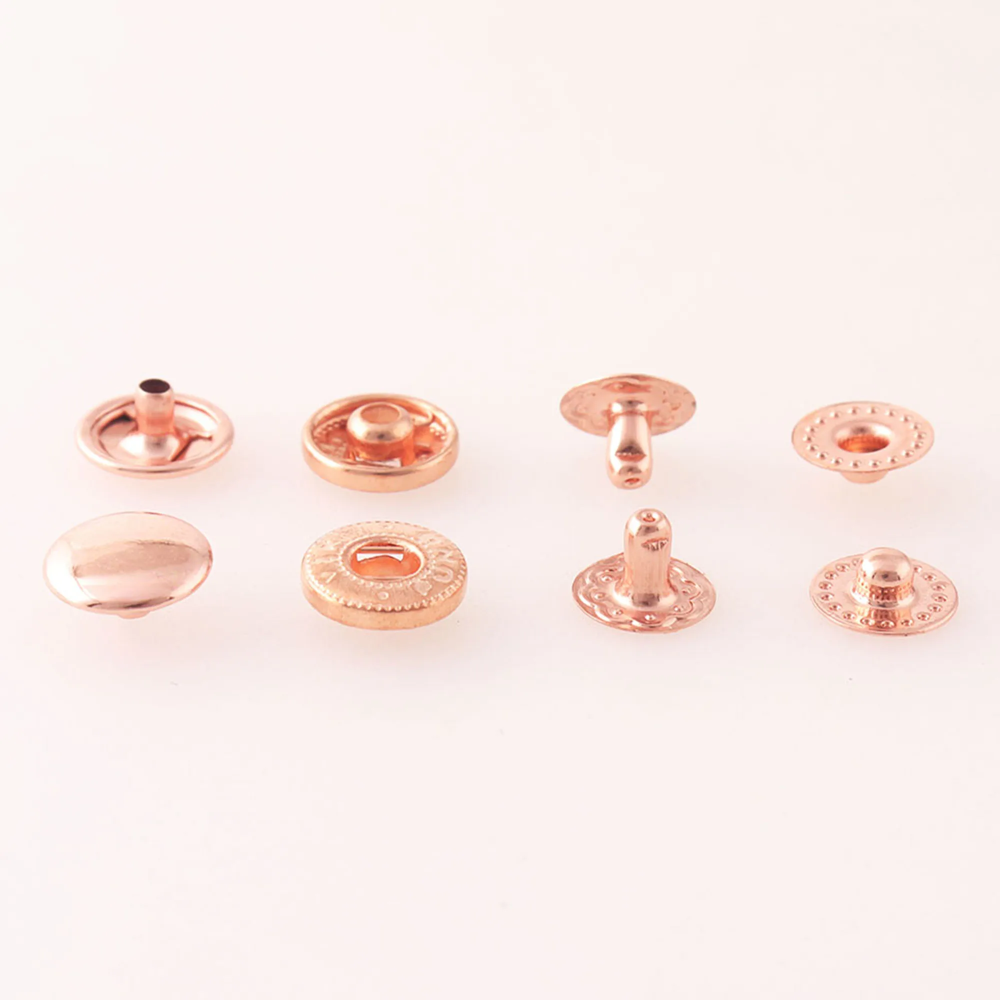 10mm-Snap-Fastener-Rose-Gold-Snap-Button-Press-Studs-Snap-Rivet-Buttons ...
