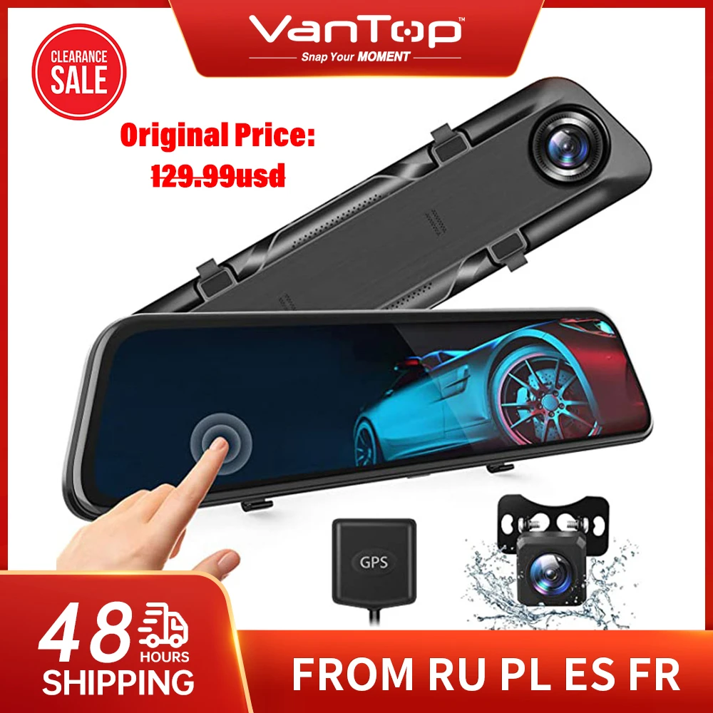 Vantop H612t 12’’ 4k Mirror Dash Cam For Cars Voice Control Full Touch ...