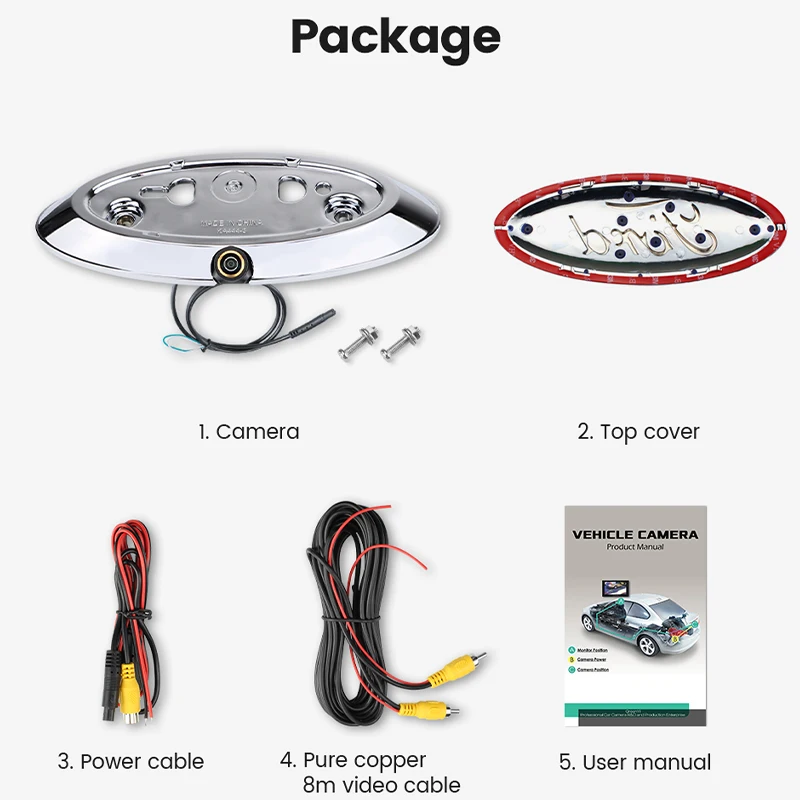 Badge Logo HD 1080P 170° Car Rear Backup Camera for Ford Ranger Edge ...