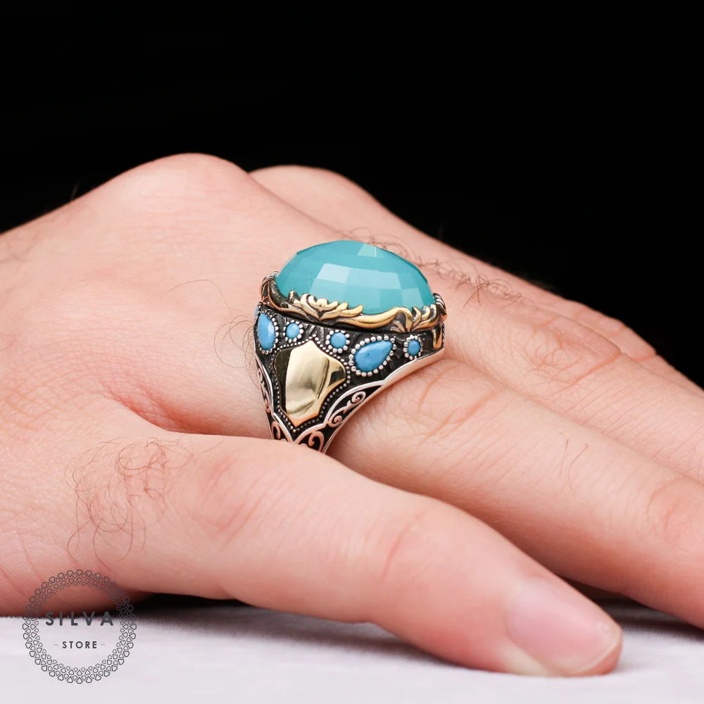 Zircon-Stone-925-Silver-Men-s-ring-Men-s-Jewelry-Stamped-With-Silver ...