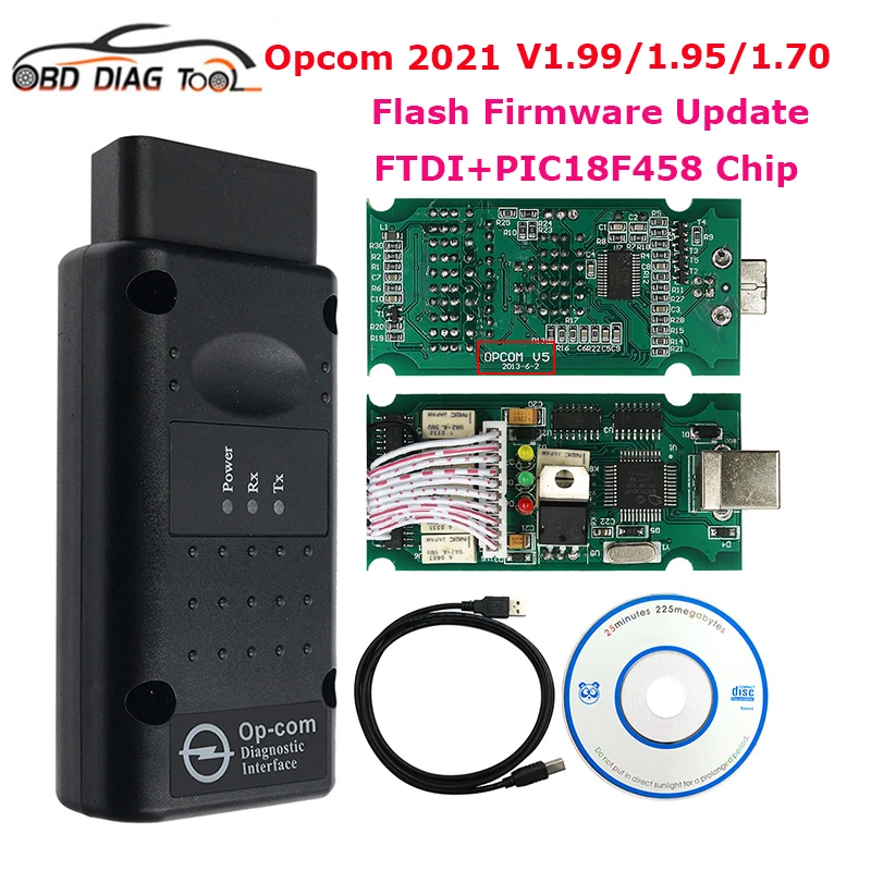 New Auto Scanner OPCOM 2021 For Opel Flash Firmware Update OP-COM 1.99 ...