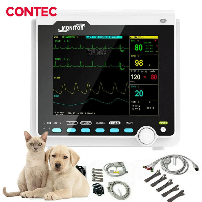CONTEC Brand Veterinary VET Vital Signs Patient Monitor 6 Parameters ...