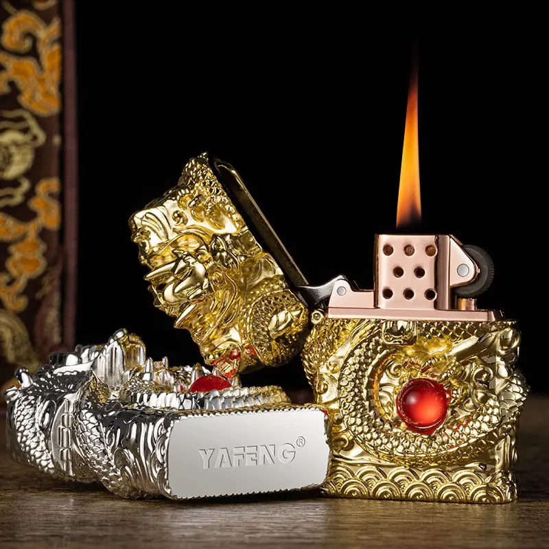 Creative-Retro-Heavy-Armor-Brass-Kerosene-Windproof-Lighter-Cigarette ...