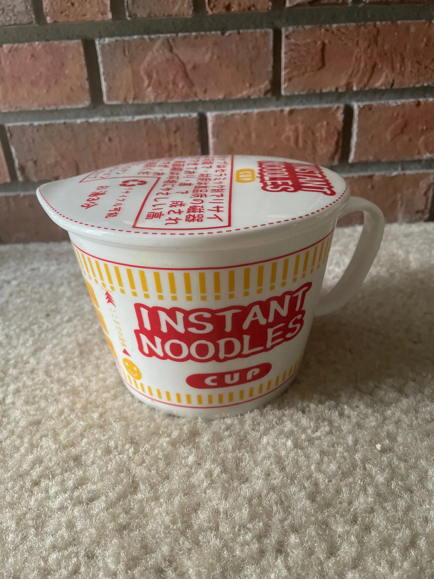 960ml Ceramic Instant Noodle Bowl with Handle and Chopsticks - Life ...