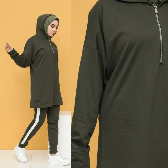2021 New Season Hooded tracksuit 2 piece Muslim Women Hijab tracksuit ...