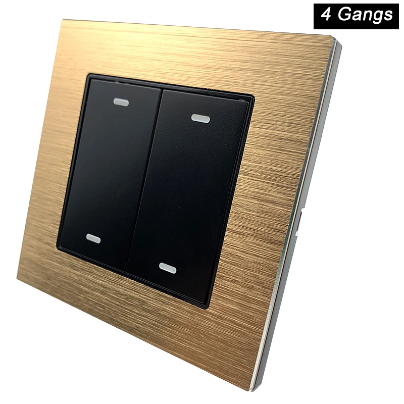 4-Gang-Wall-Toggle-Reset-Switch-Push-Button-Momentary-Contact-For-Smart ...