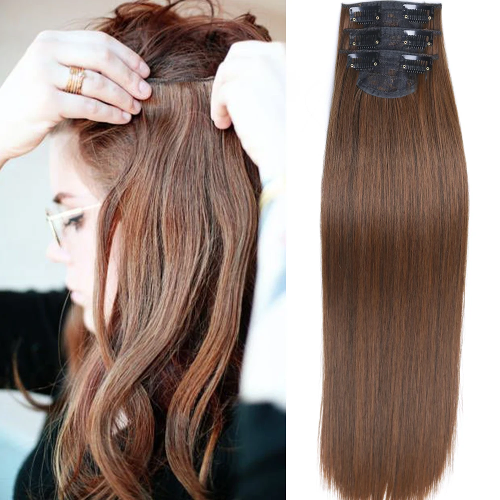 MERISIHAIR-Synthetic-Hair-Clips-Long-Straight-Hair-Extension-23-colors ...