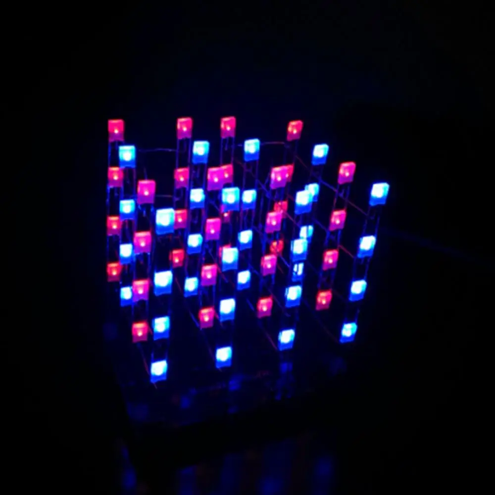 4X4X4 4*4*4 LED Light Cube Kit 3D LED RED&BLUE Dual Color Electronic ...