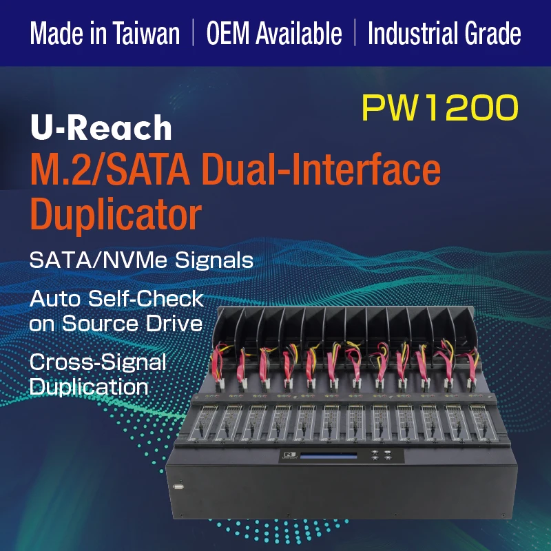 Duplicador de interface dupla, U Reach, PW1200, 9GB, m1to11, M.2 NVMe ...