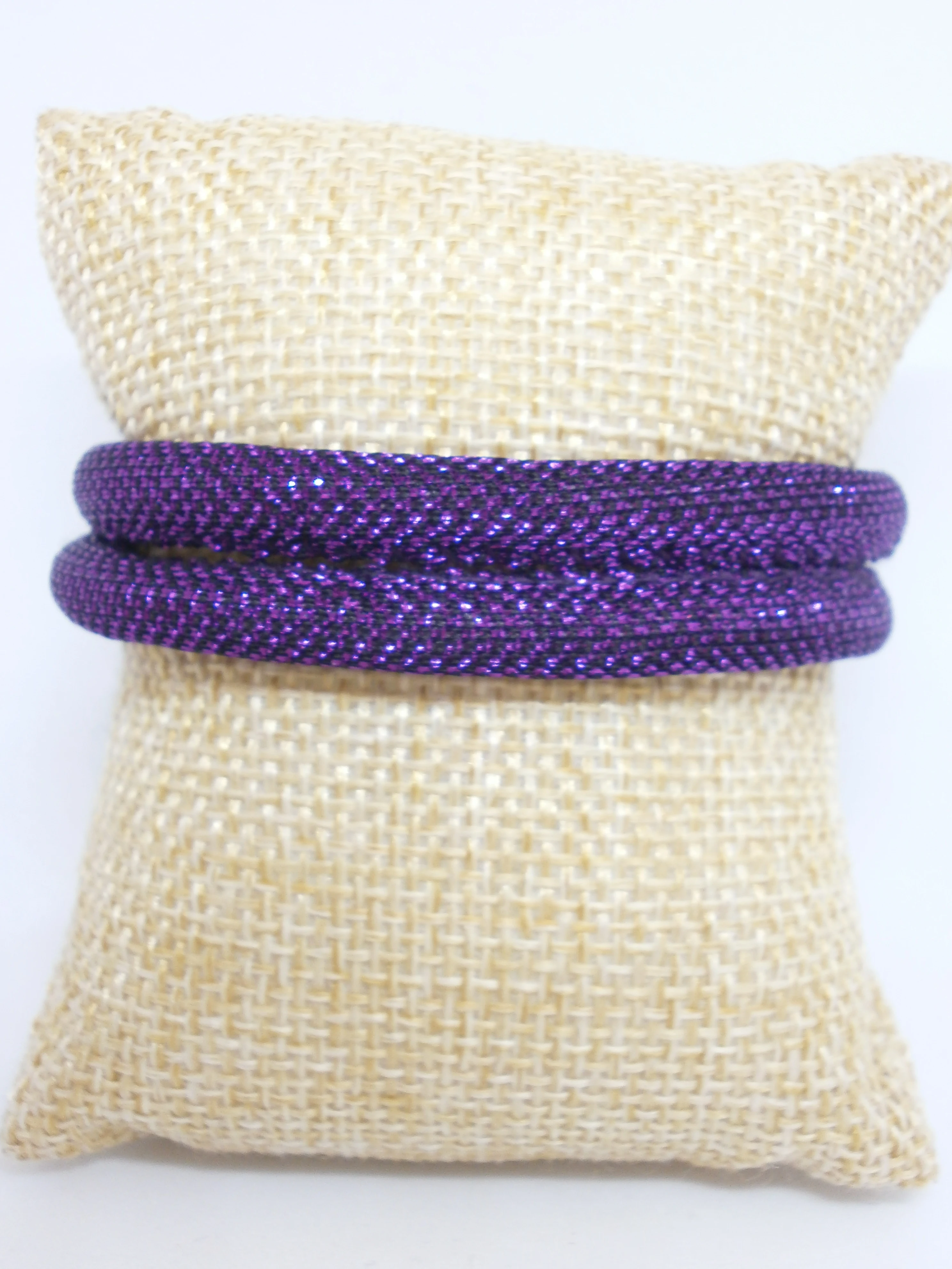 Pulsera morada cordón metalizado. Pulseras. Pulseras de mujer. Pulseras ...