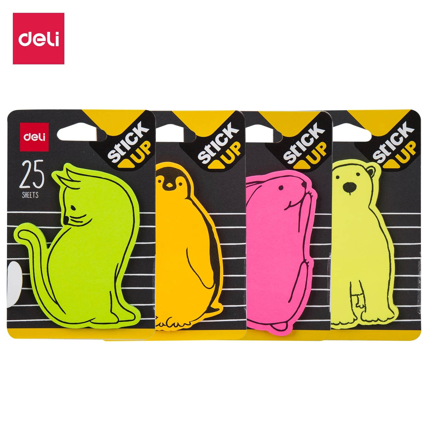 DELI Fancy Sticky Notes Kawaii Memo Pad Animal Design School Supplies ...