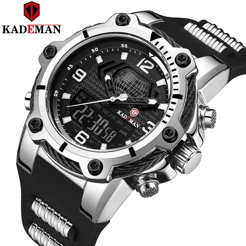 New Kademan Top Luxury Brand Men Watch Quartz Rubber Strap Sport ...