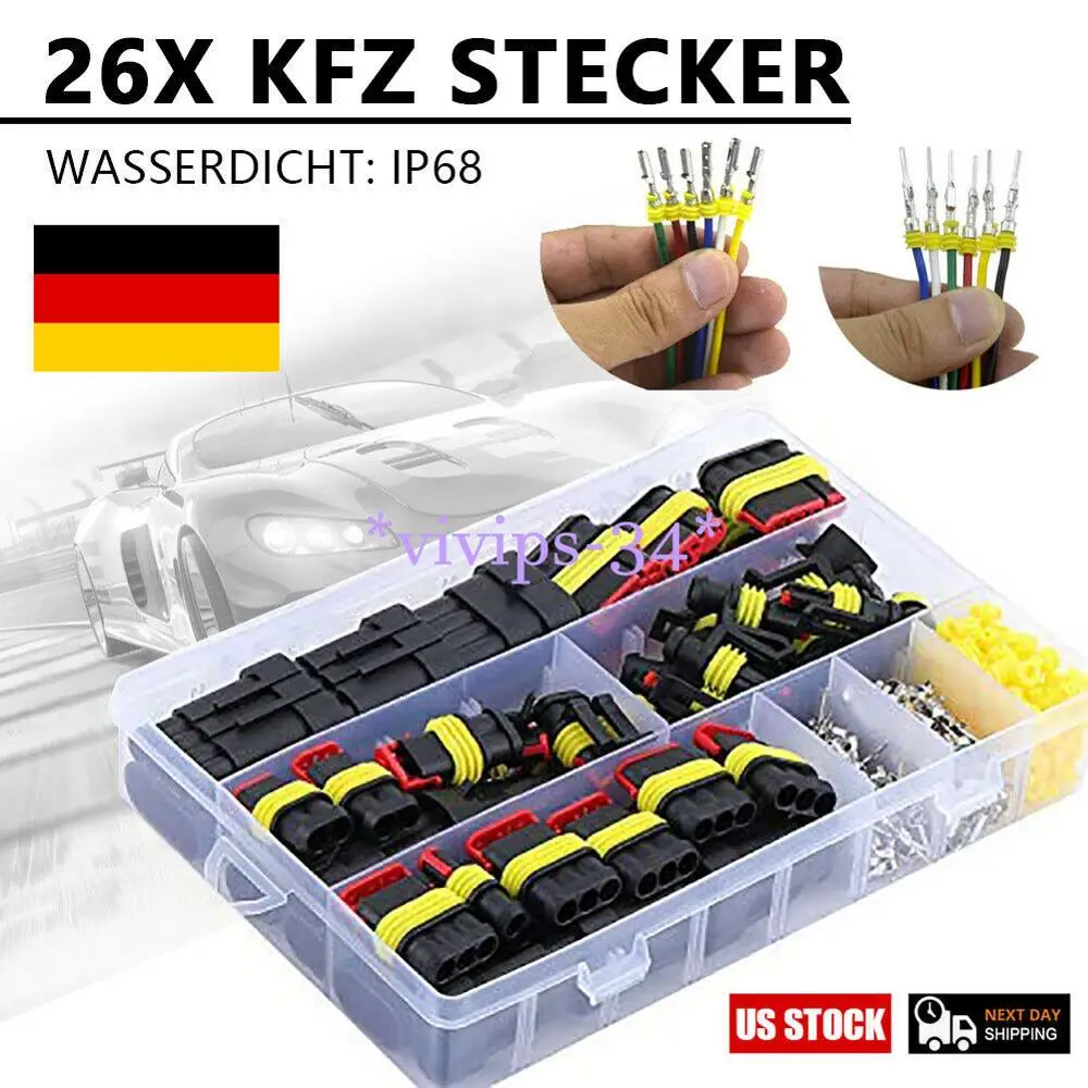 26pieces Car Plug Connector Connector Car Waterproof Cable 1 4 Pole 12A ...