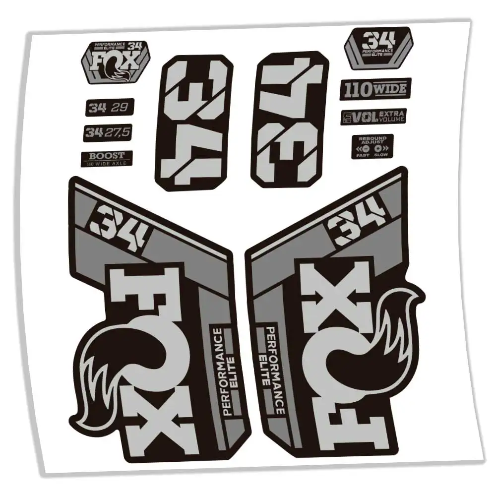 Stickers FOX 34 PERFORMANCE ELITE 2021 various colors BIKE cycling BTT ...
