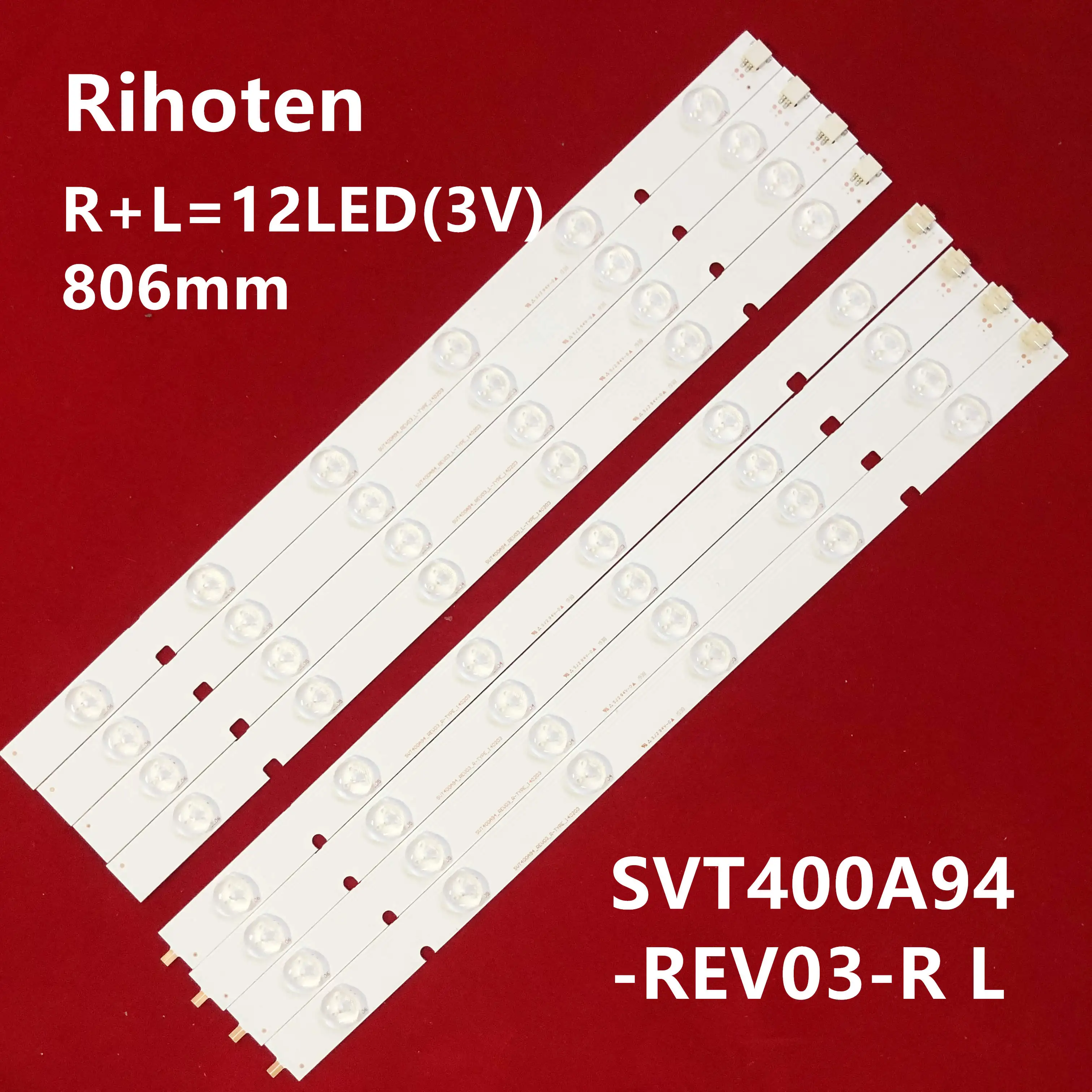 새로운 키트 8pcs LED 백라이트 스트립 도시바 TV 40L2400D SVT400A94 REV03 R L|LED 바 라이트 ...