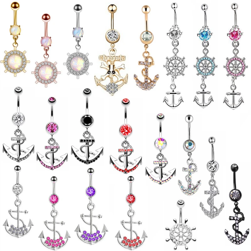 Cute Anchor Belly Button Rings