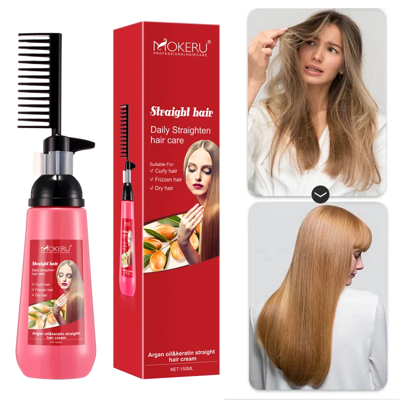 Comb Hair Straightener Cream Herbal Keratin Straight Hair Cream ...