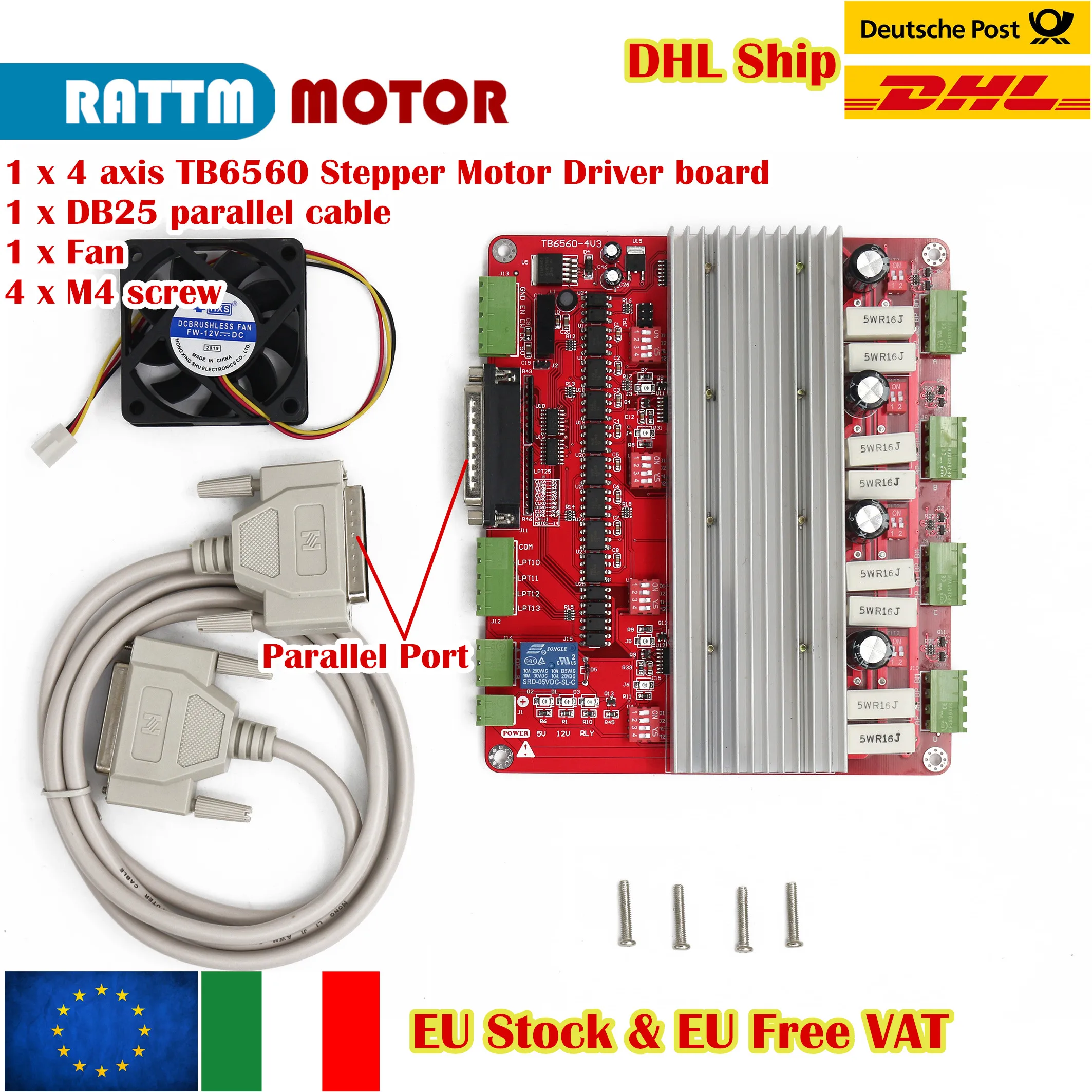 『eu Free Vat』4 Axis Tb6560 Cnc Mach3 Controller Board Stepper Motor ...