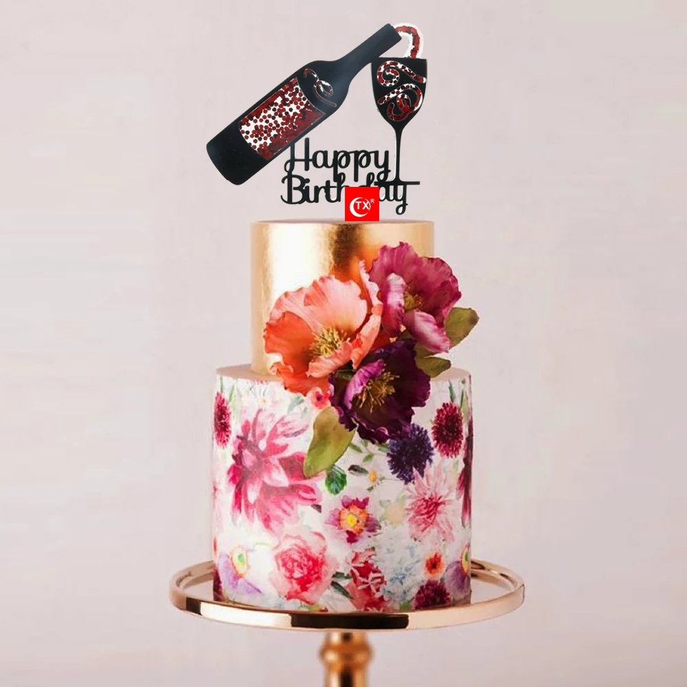 Wine Bottle Birthday Cake