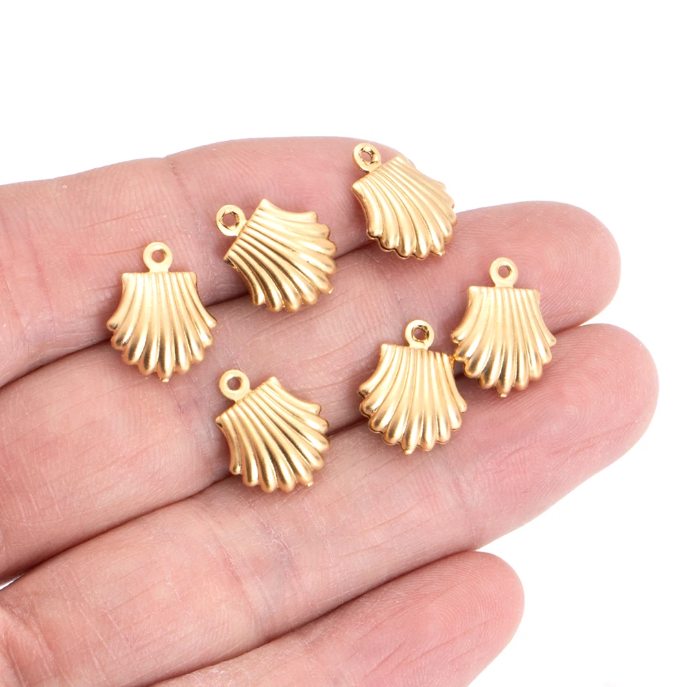 20pcs Stainless Steel Gold Hollow Seashell Shell Scallop Beach Nautical ...