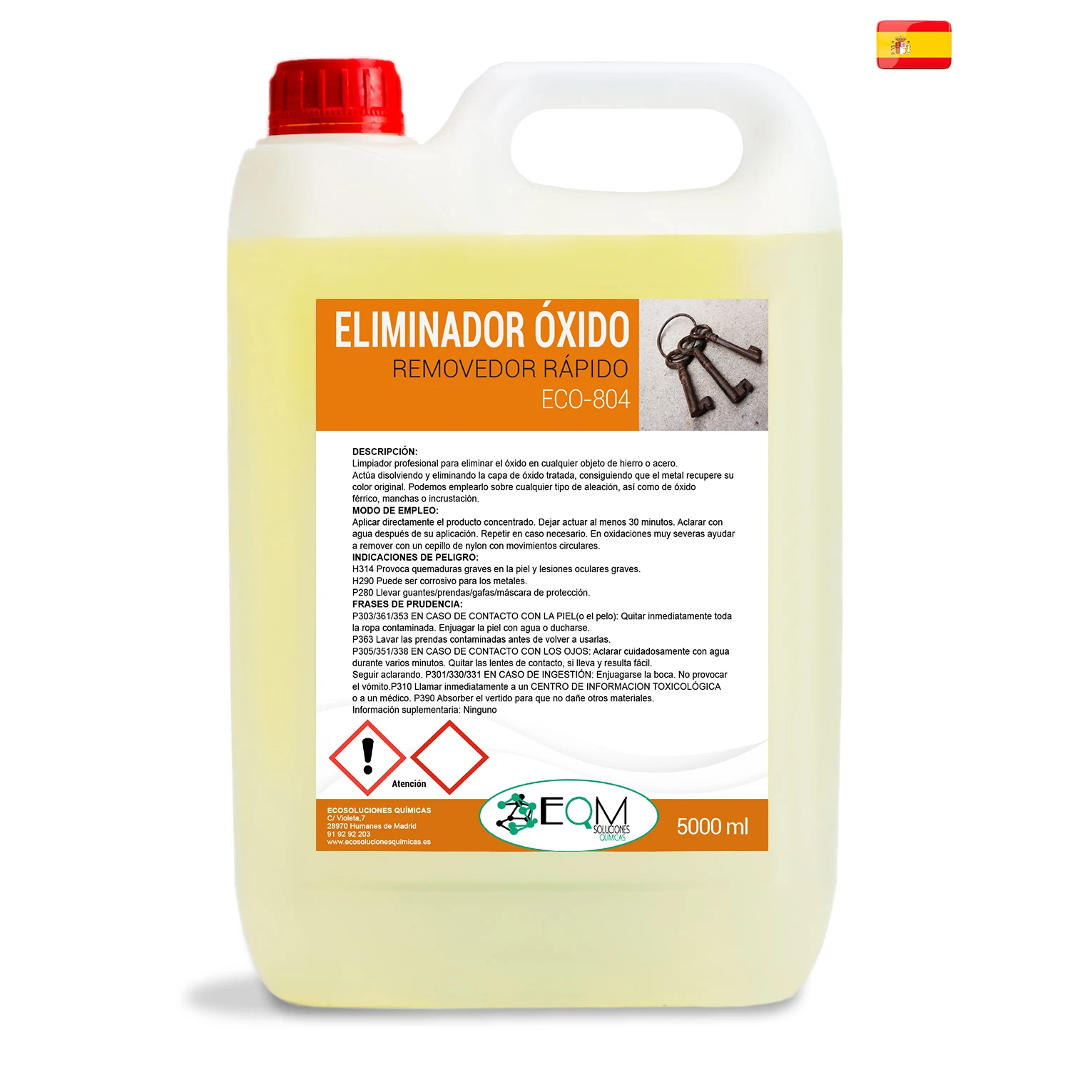 Eliminador de Óxido Profesional | Remueve el óxido completamente | 5 L ...