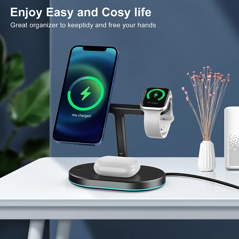2022 Latest Multi-functional 3 In 1 Magnetic Suction Wireless Charger ...