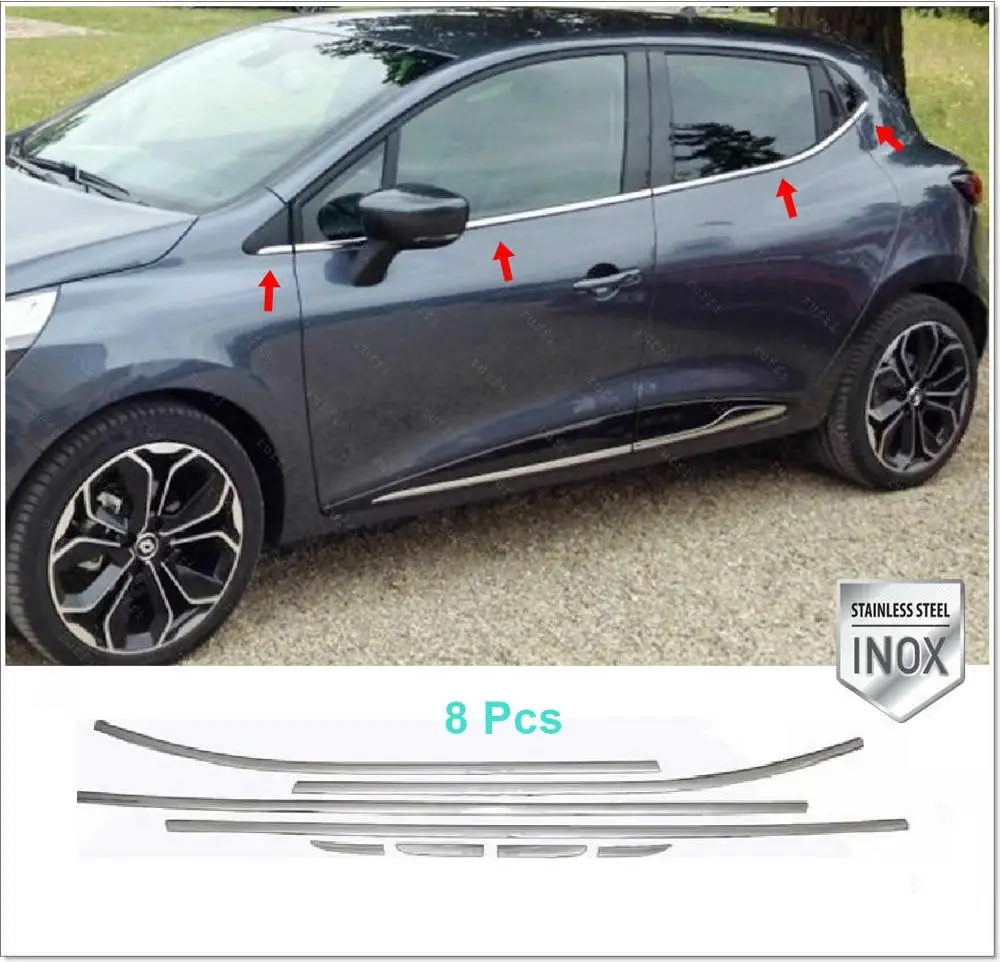 For Renault Clio 4 Chrome Window Framework 2012 2013 2014 2015 2016 ...