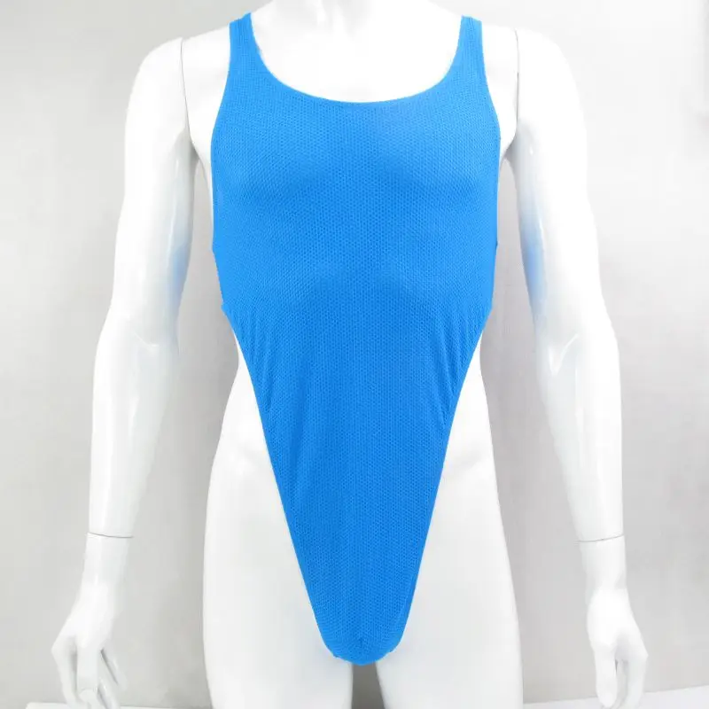 Body en Nylon et spandex pour homme, justaucorps à rayures, coupe haute ...