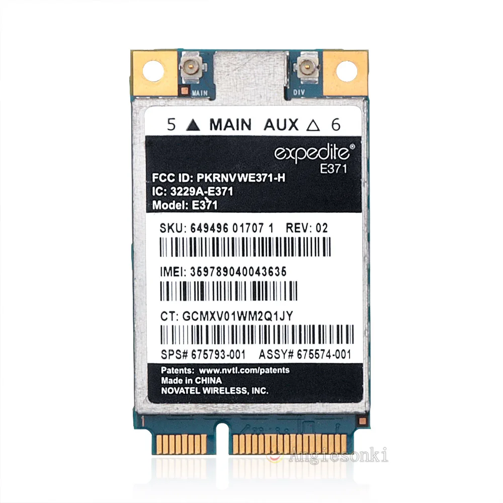 Wireless Card DW5804 4G WWAN LTE and HSPA + / UMTS Mobile Broadband 01YH12 E371 PCI-E 3G / 4G ...