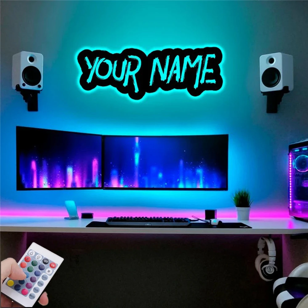 Personalized Custom Name/text/number/game Tag/id Led Wall Lamp Colorful ...