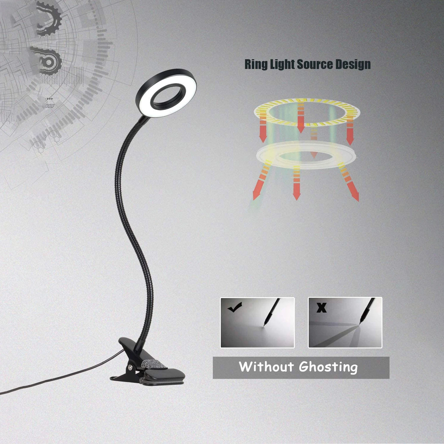 Clip On Light Reading Lights Clamp Light With Usb Led Desk Lamp ...