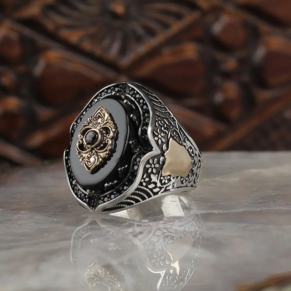 Mens-Ring-925-Sterling-Silver-Crystal-Stone-Wedding-Men-Rings-Male ...