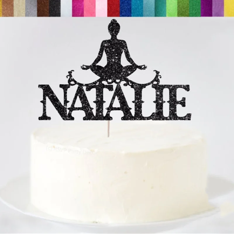 Party Décor Centerpieces Party Supplies Glitter Namaste Cake Topper ...