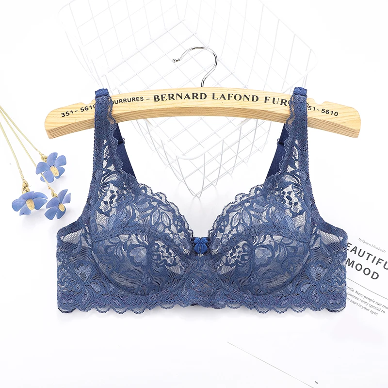 Sexy-Lace-Push-Up-bra-for-Women-3-4-Cup-Hook-and-Eye-Breathable-Gauze ...