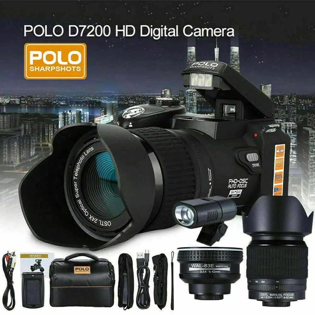 POLO-C-mera-Digital-Grande-Angular-C-mera-HD-Teleobjetiva-24X-Micro ...