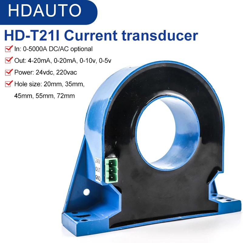 4 20mA Output Hall Sensor Analog Output Current Transmitter DC Digital ...