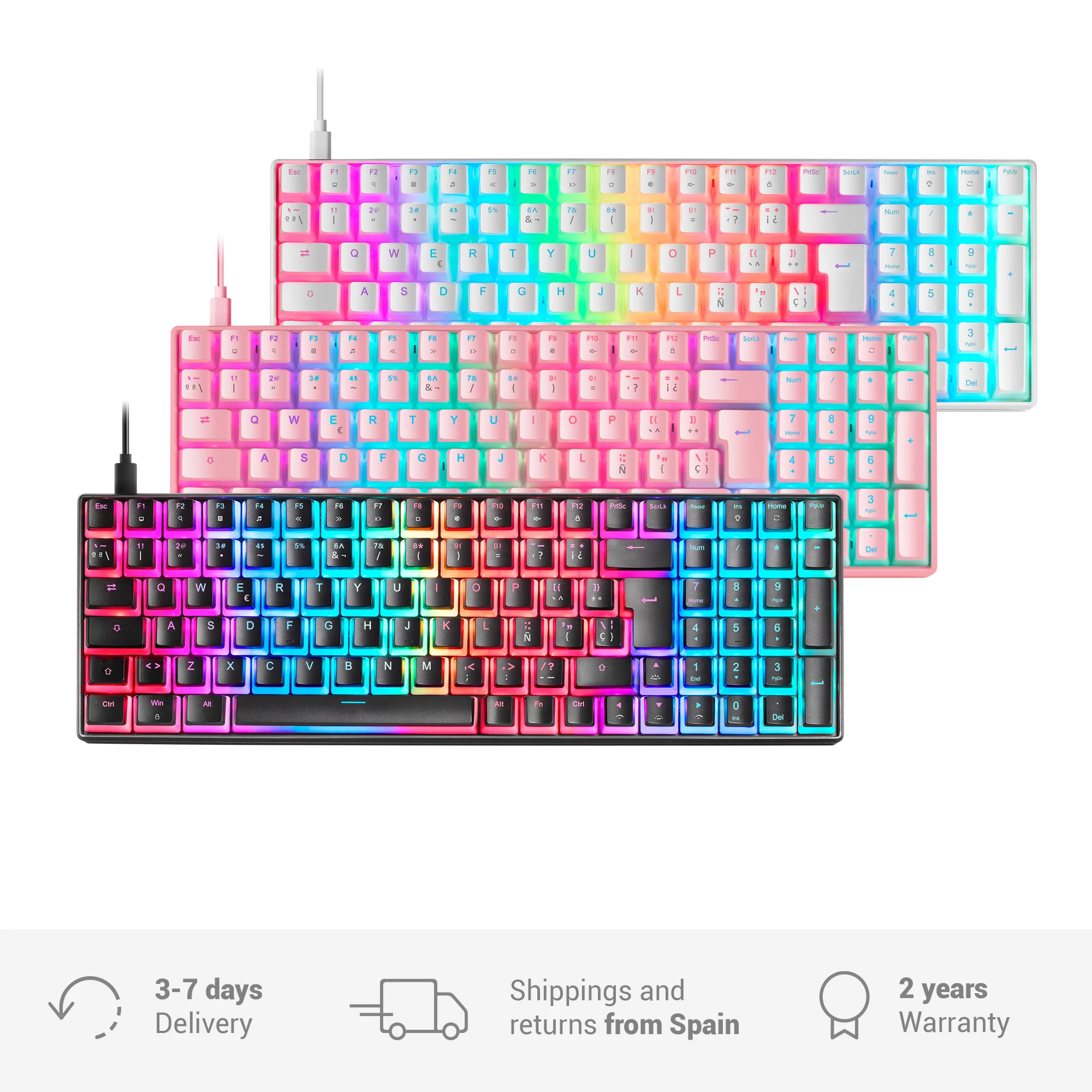 Mars Gaming Mkultra, Black, Pink Or White Mechanical Keyboard, 96% ...