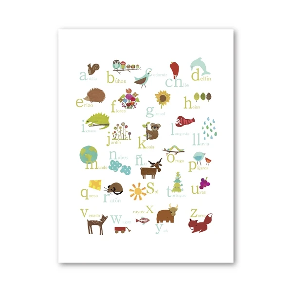 Instant Downloadable Nursery Animal Alphabet Poster Wall Art Printable ...