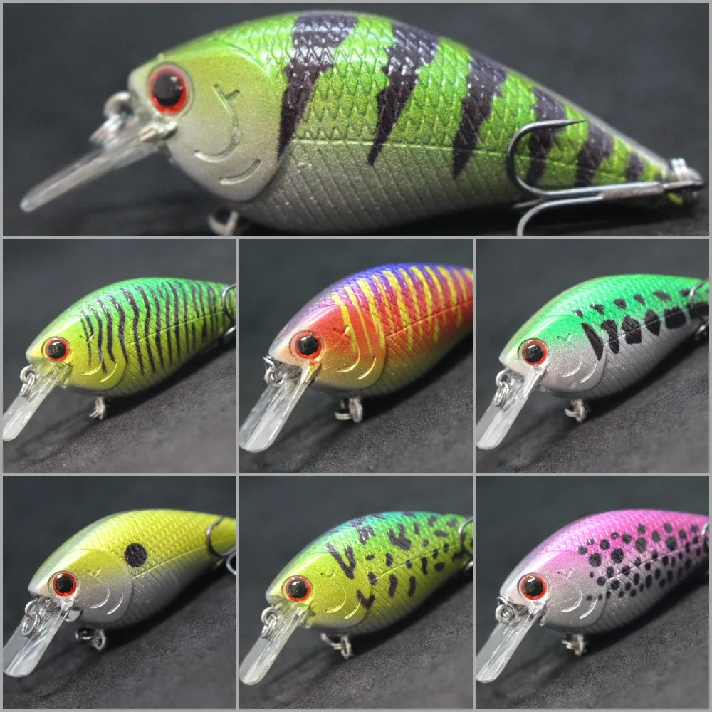 wLure 7cm 10.5g Classic 1.5 Model Wide Wobble Floating Lure 2 #6 Black ...