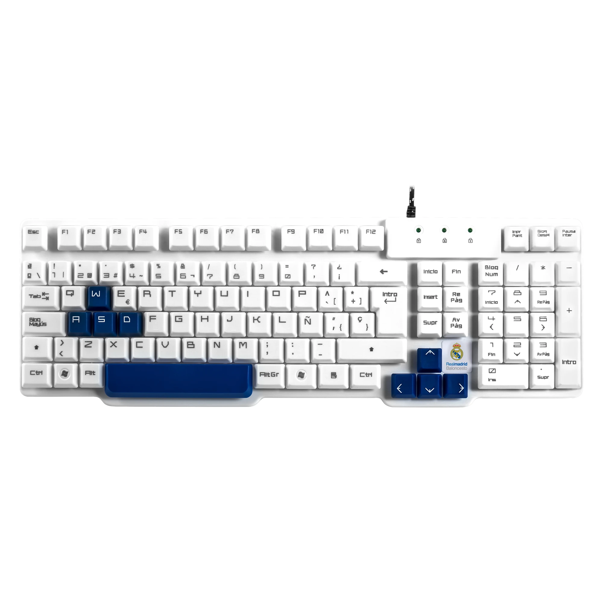 Mars Gaming MKRM, membrane Gaming keyboard, official Real Madrid ...