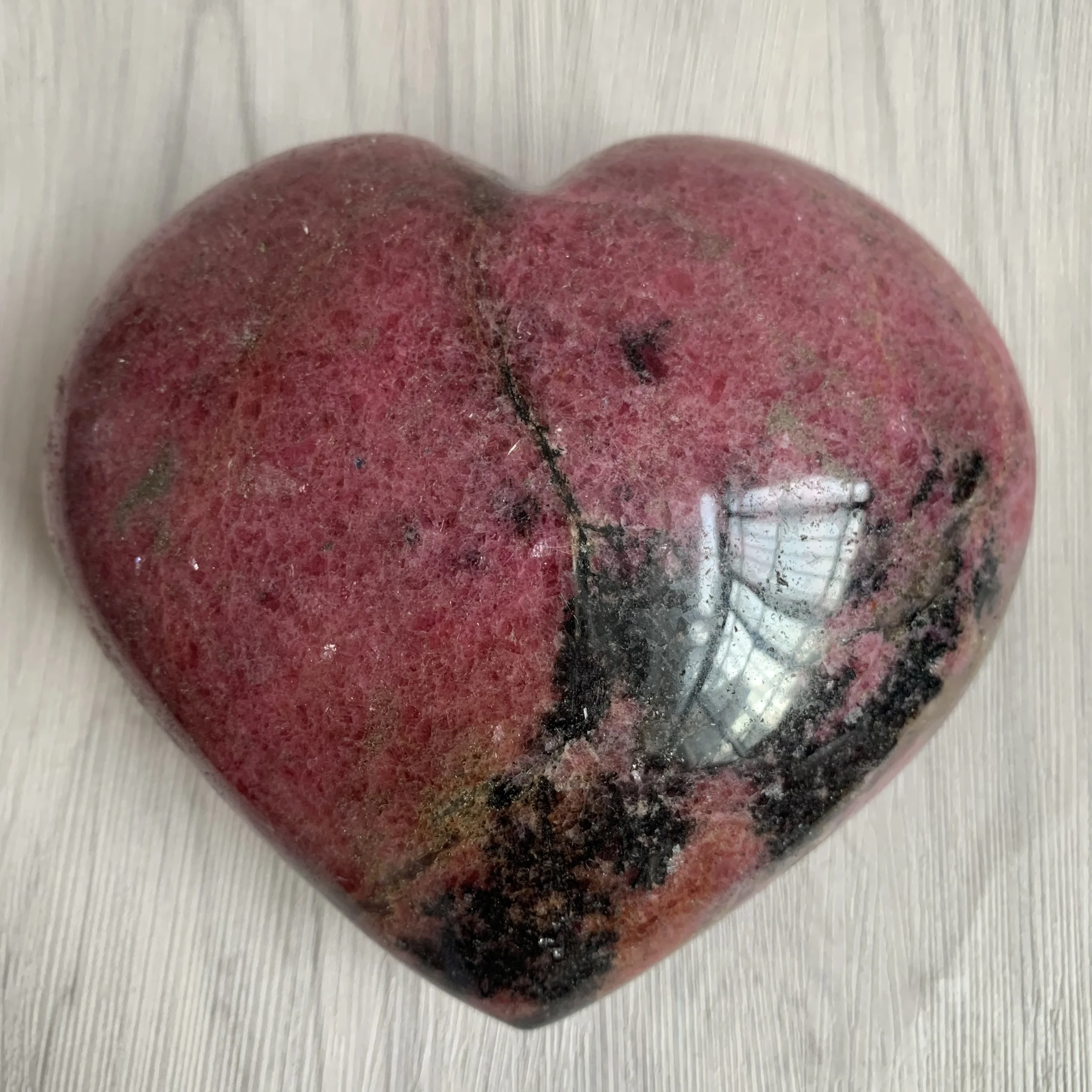 Natural Stone Rhodonite Crystal Heart Decoration Mineral Polished ...