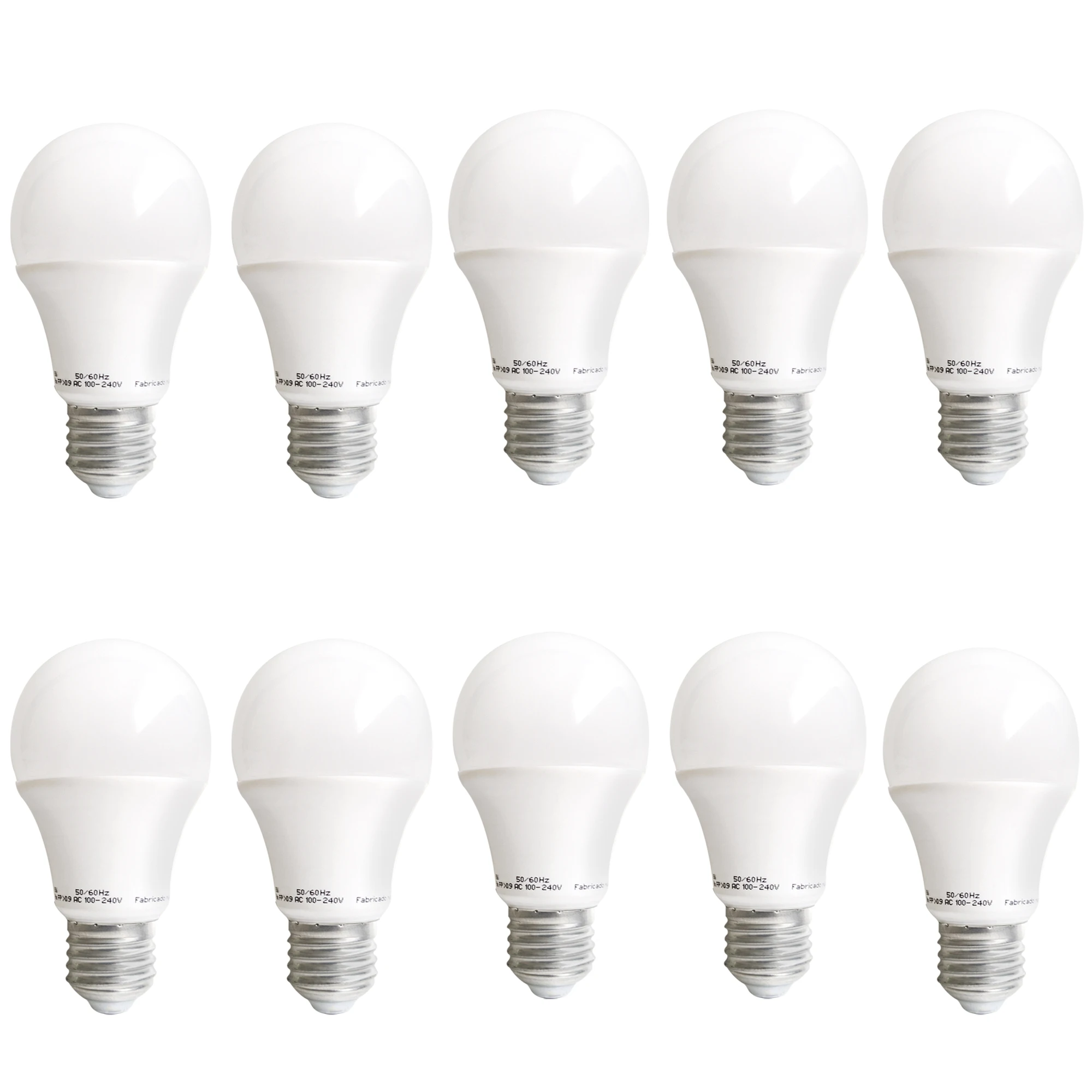 Kit 10 Lâmpada Led 9w 12w 15w Bulbo Soquete E27 Bivolt Cor De Luz Branco Frio / Quente ...