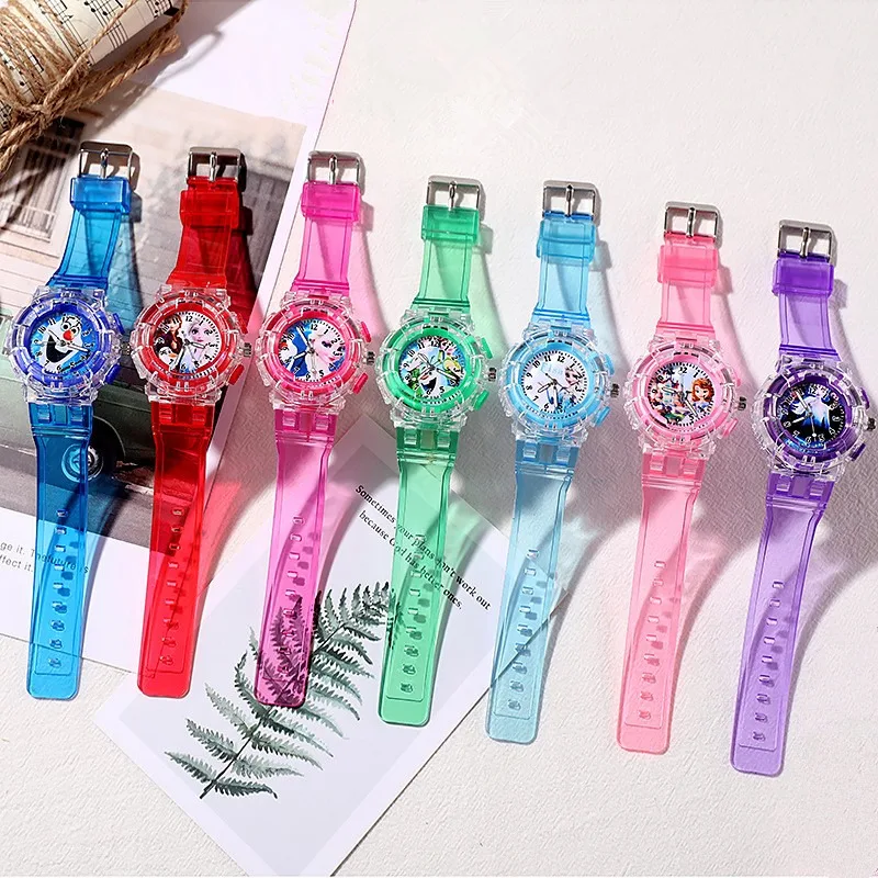 New Disney Frozen Elsa Princess Led Watch Figure Toys Children's ...