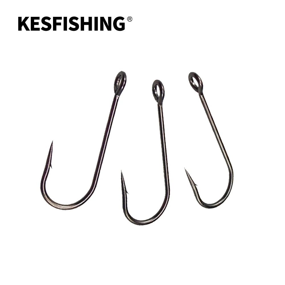 KESFISHING High Quality Fishing Carbon Steel Barb Hooks For Soft Lure ...