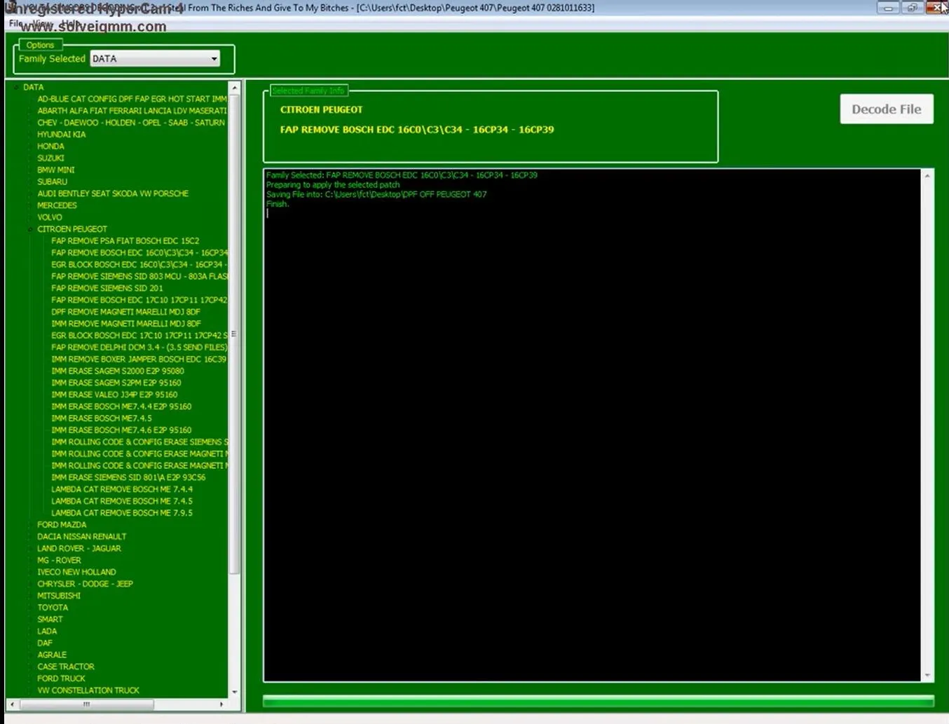 VOLTA 1.2 SENSOR DECODING Elimina VOLTA DPF EGR LAMBDA OFF FAP/DPF / immo / EGR / lambda Remover ...