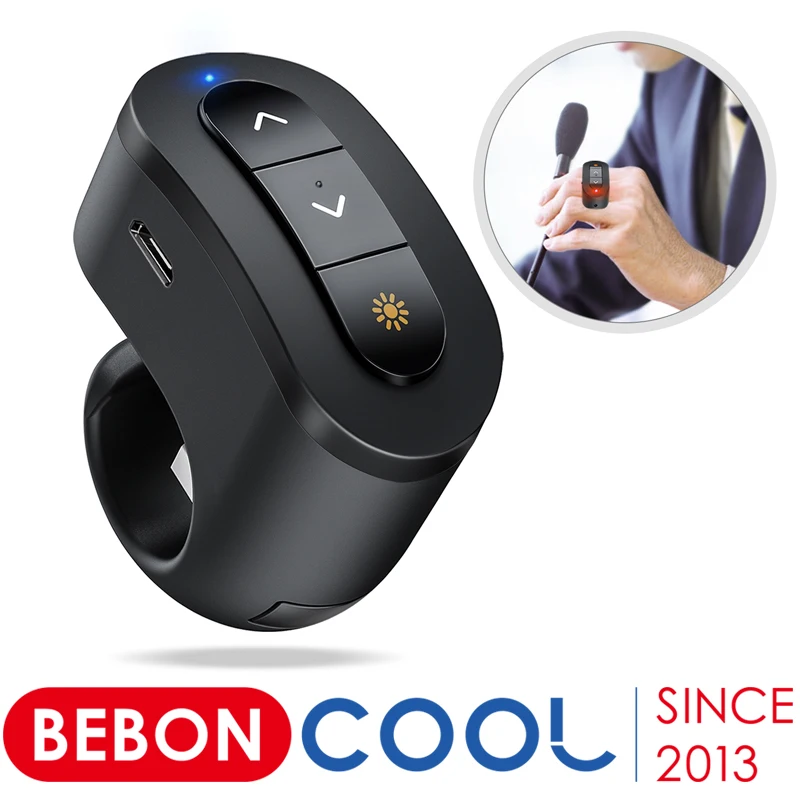 2.4ghz Rechargeable Finger Ring Wireless Presenter With Red Laser ...